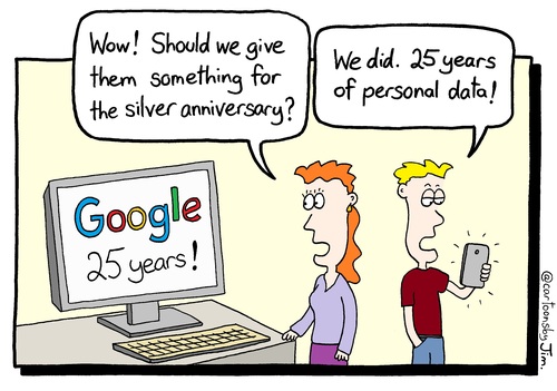 ITP Cartoon by Jim - Google's 25th — IT Professionals NZ